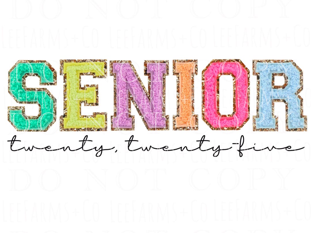 Senior Faux Chenille Patch PNG - Etsy