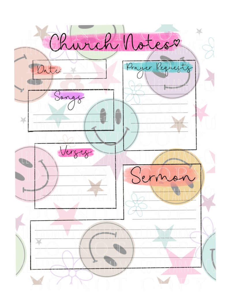 Church Sermon Notes Template PNG - Etsy
