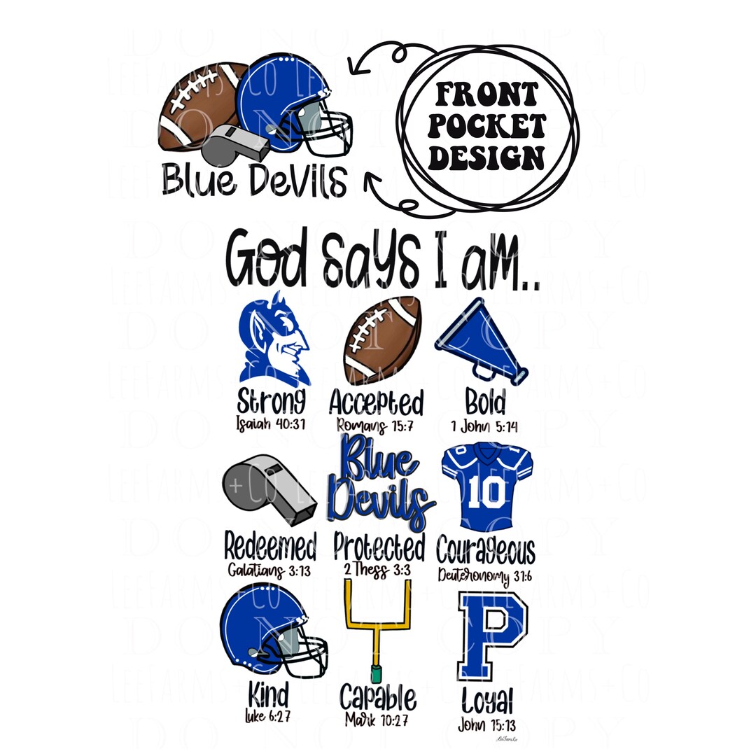 Front/back Blue Devils God Says I Am PNG - Etsy