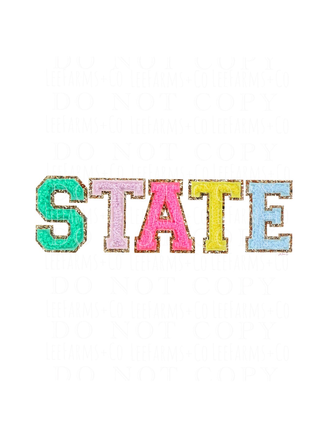 STATE Chenille Patch PNG - Etsy