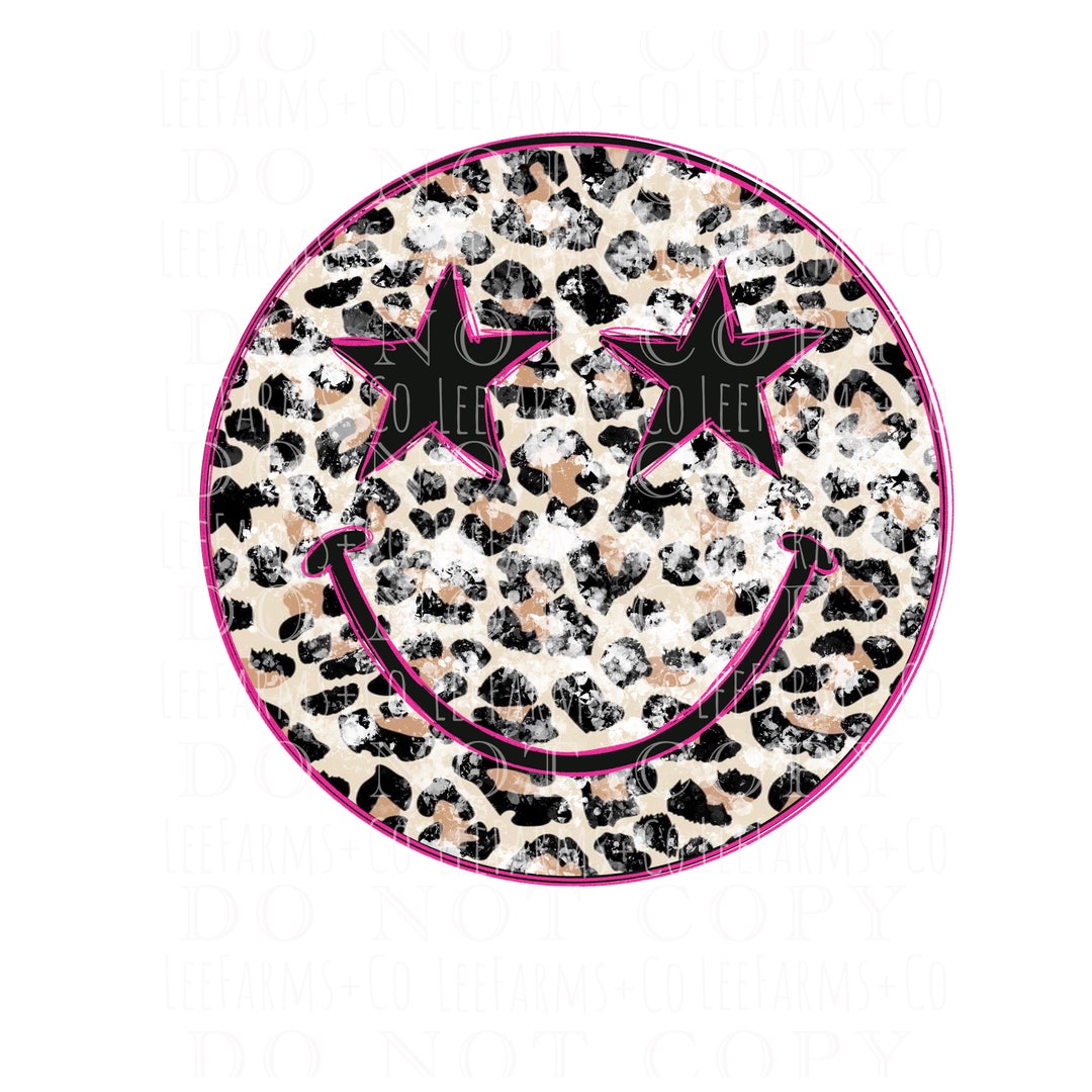 Cheetah Smiley PNG - Etsy