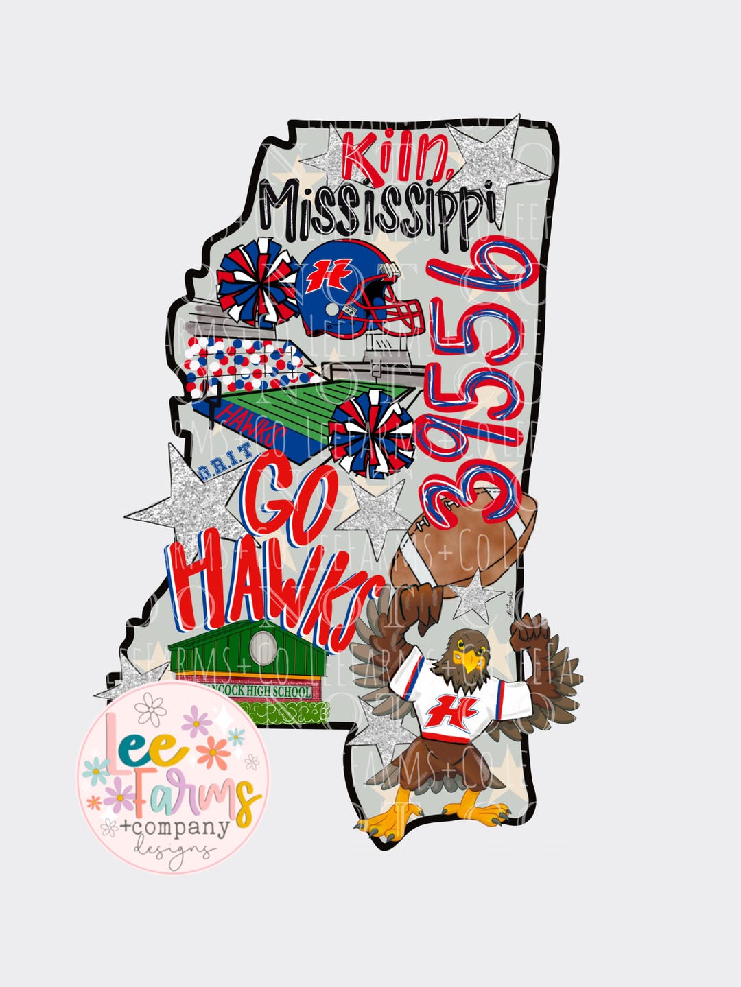Hancock Hawks State Png - Etsy