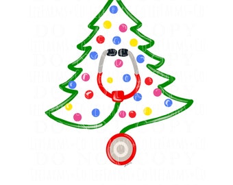 Stethoscope Christmas Tree Svg - Etsy