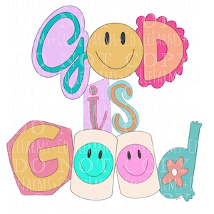 Cute Letter God is Good PNG - Etsy