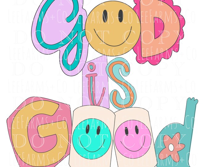 Cute Letter God is Good PNG - Etsy