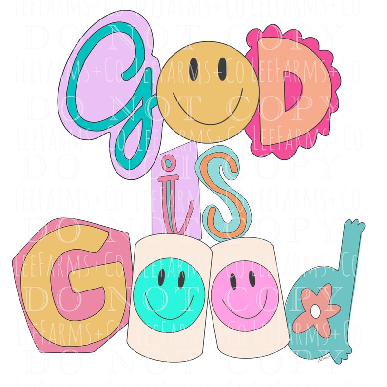 Cute Letter God is Good PNG - Etsy