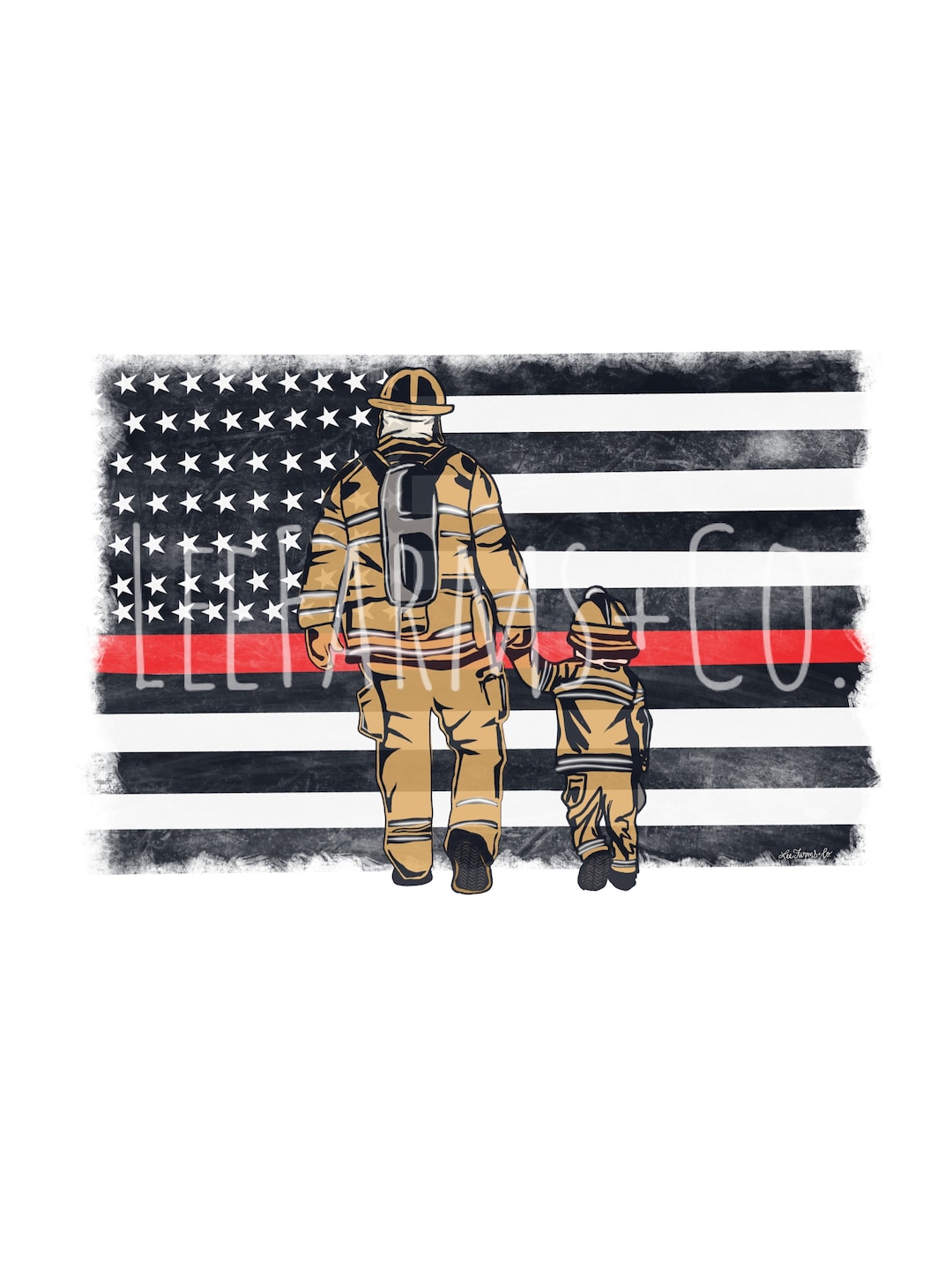 Firefighter and Son - Etsy