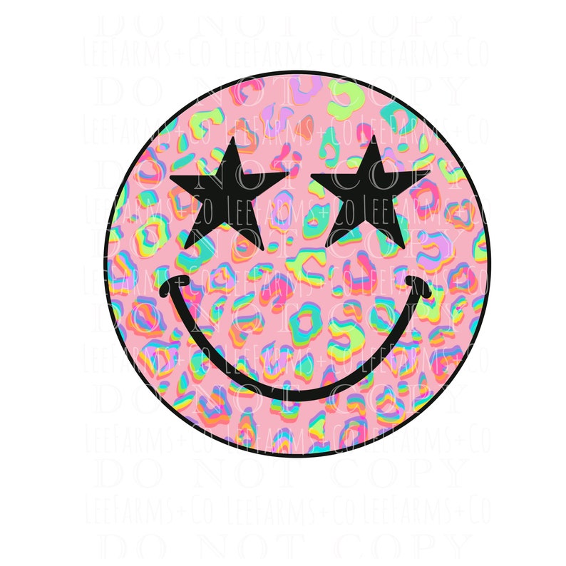 Chromatic Cheetah Smiley PNG - Etsy