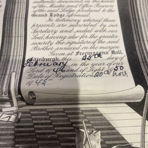Masonic Certificate Master Mason Degree GRAND LODGE Ancient Free and ...
