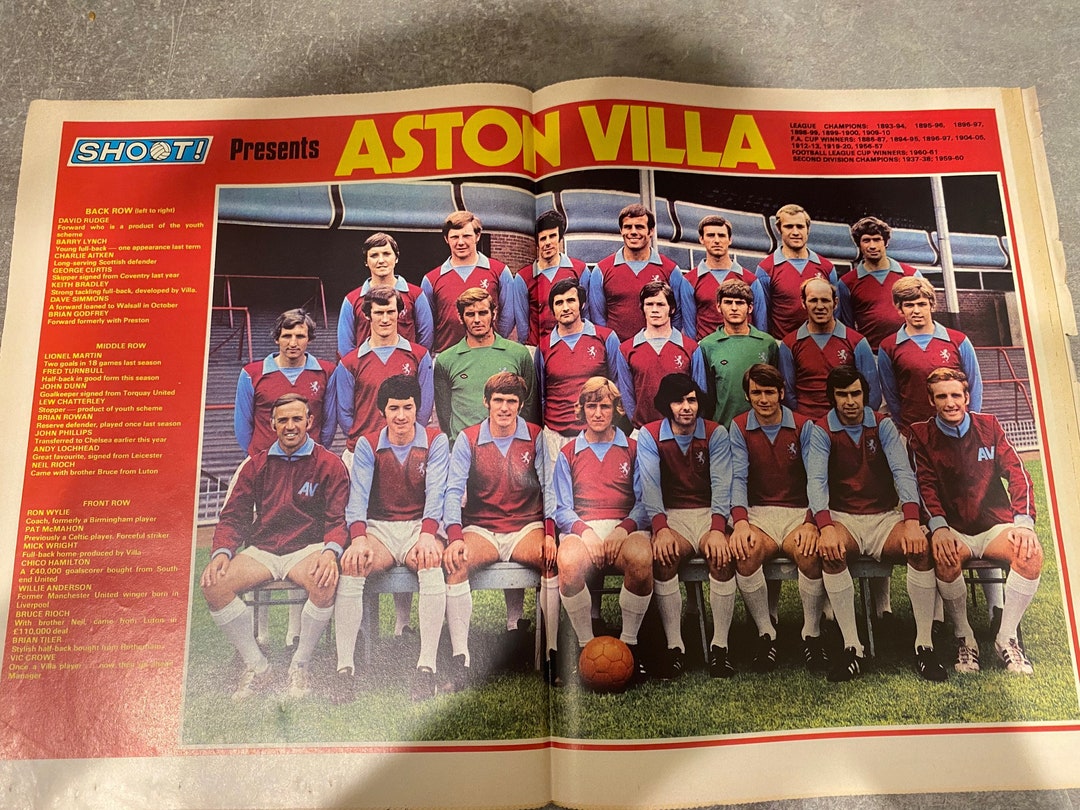 Shoot Set of 9 Football Magazine 1970s , Aston Villa , Rangers ...