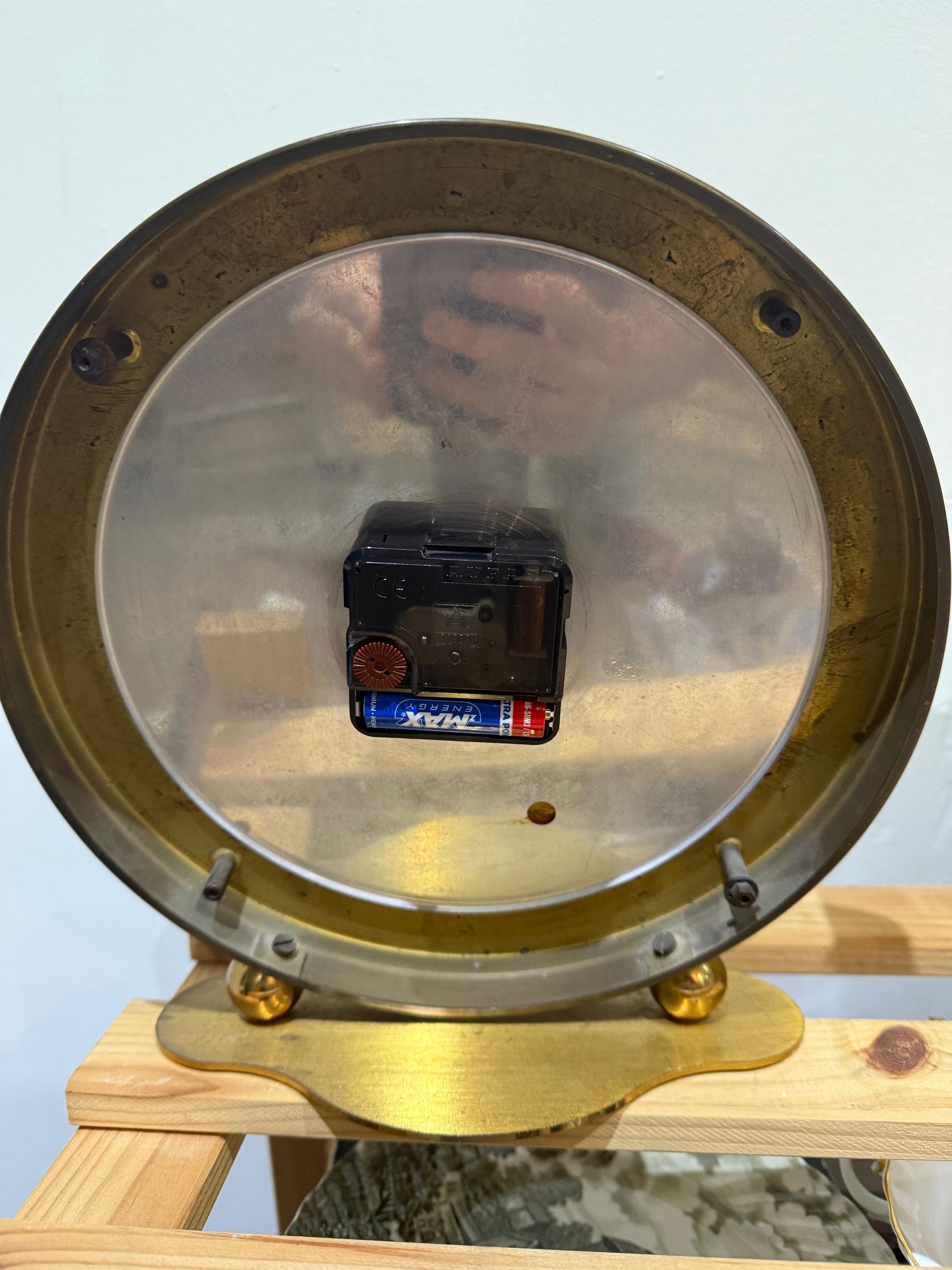 Mid Century Modernist Table World Clock Brass Kundo Quartz by Kieninger & Obergfell West German ...