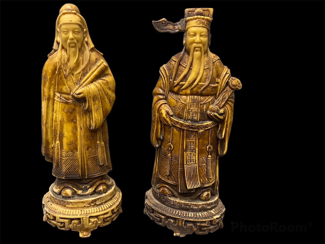 11 Pair of Chinese Immortal Statues Asian Wiseman Deity Statue Mother's ...