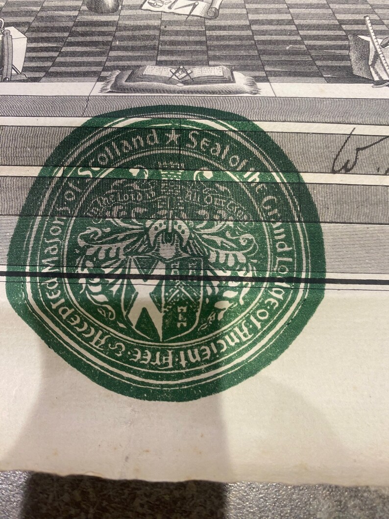 Masonic Certificate Master Mason Degree GRAND LODGE Ancient Free and ...