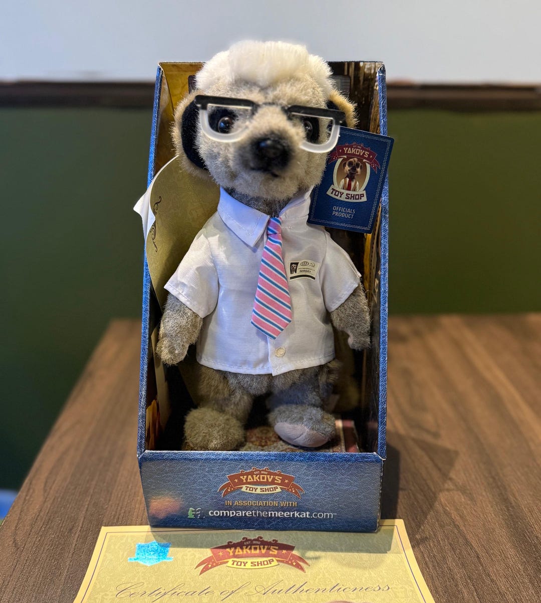 Meerkat SERGI Yakov's Boxed,limited Edition Compare the Market Meercat ...
