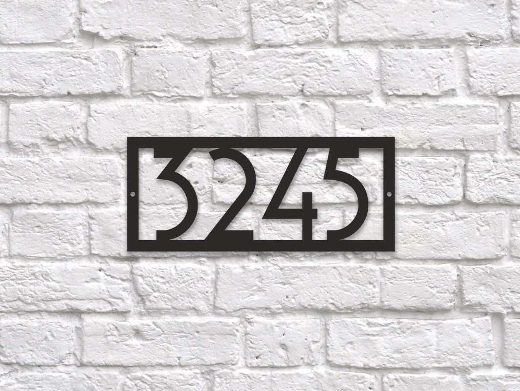 Large house numbers horizontal Modern address plaque House | Etsy