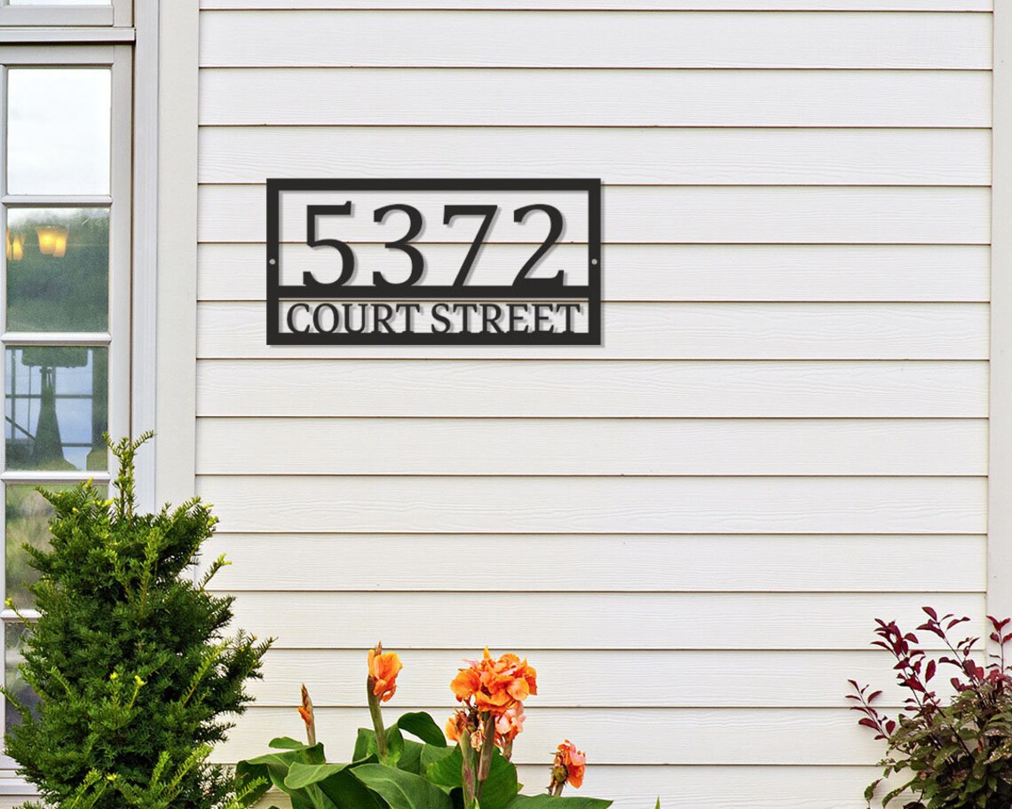 Large House Numbers Horizontal House Number Sign Street Name | Etsy