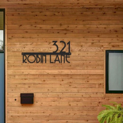 Large House Numbers Horizontal Modern House Number Sign Metal - Etsy