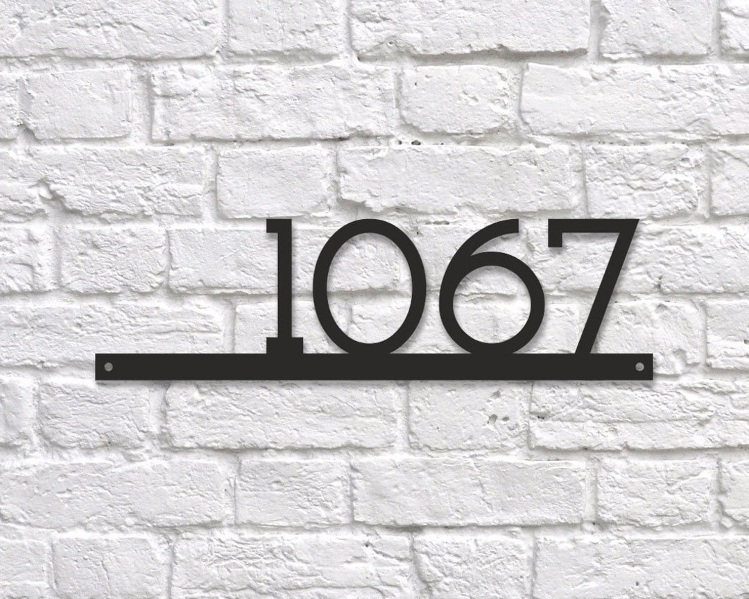 large-house-numbers-horizontal-modern-house-number-sign-metal-etsy