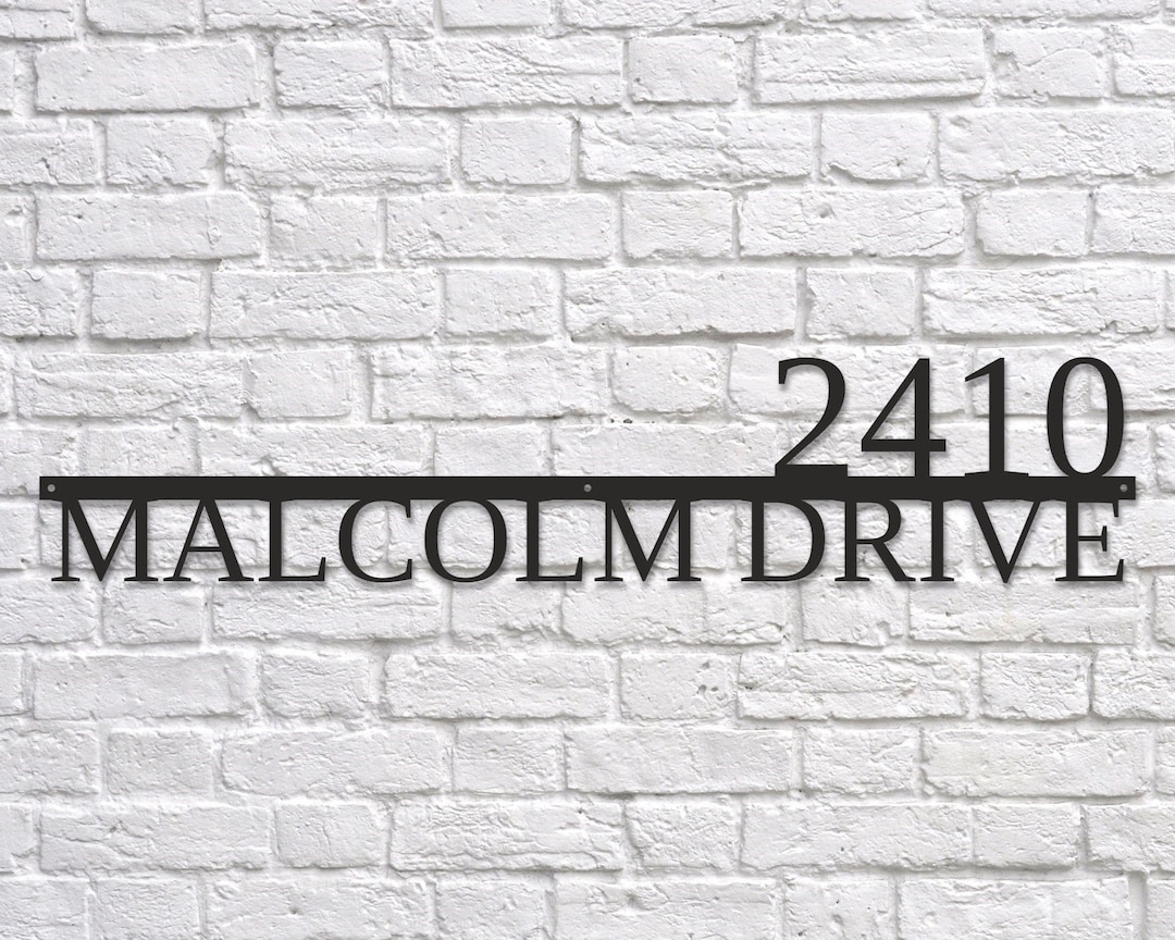 Large House Numbers Metal Address Plaque for House Modern Address Sign ...