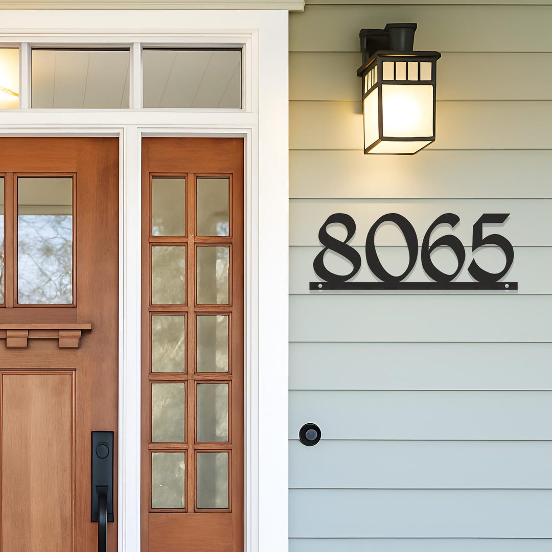 Large House Numbers Midcentury Door Number Modern Address Sign - Etsy