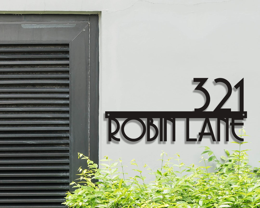 Modern House Numbers, Metal Address Sign, Modern Address Plaque ...