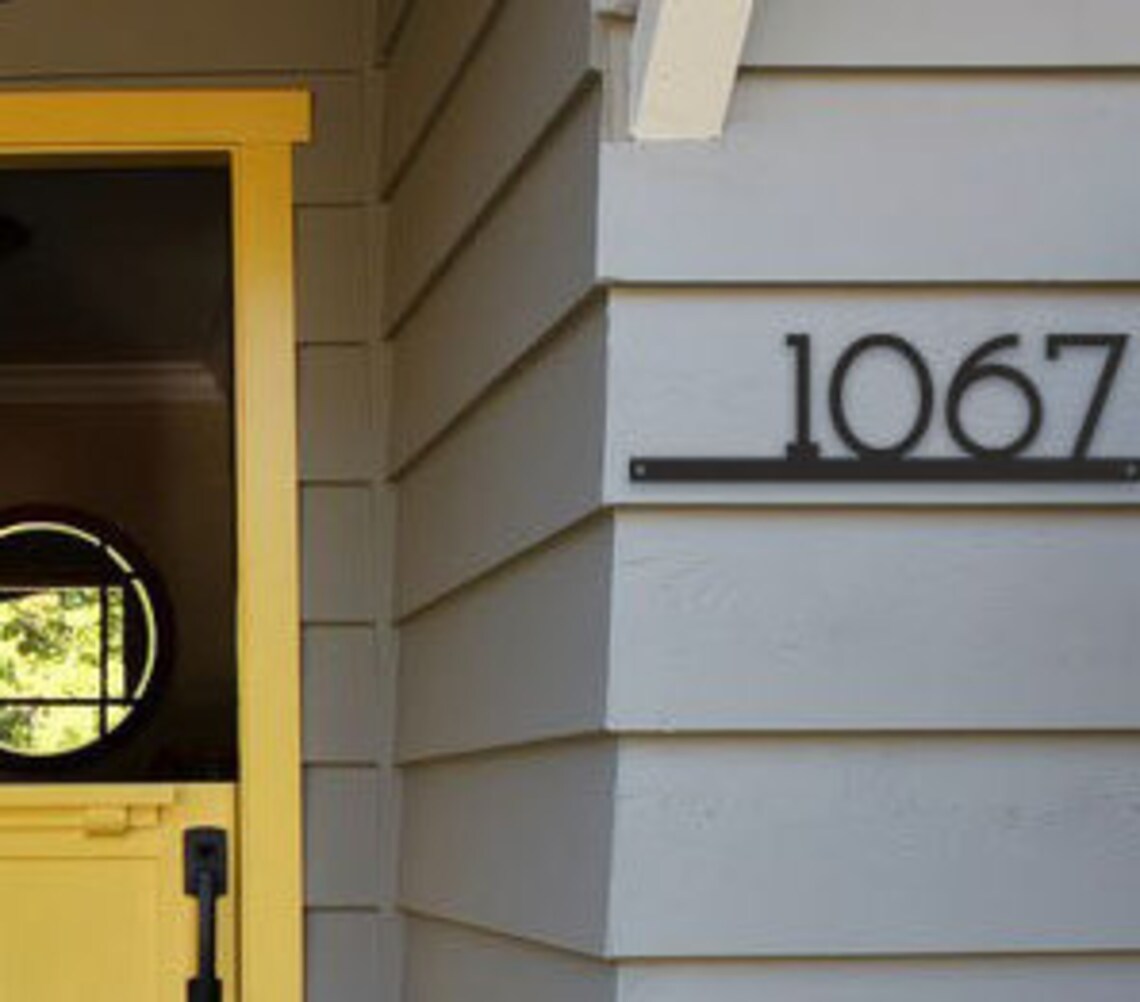 Large House Numbers Horizontal Modern House Number Sign Metal Address ...