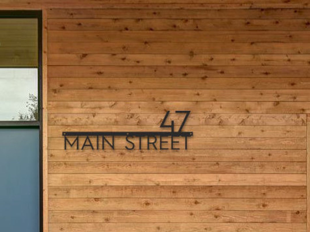 Large House Numbers Metal Address Sign for Outdoor Modern Address ...