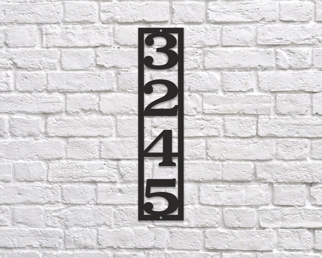 Large House Numbers Vertical Metal Address Plaque for House Modern ...