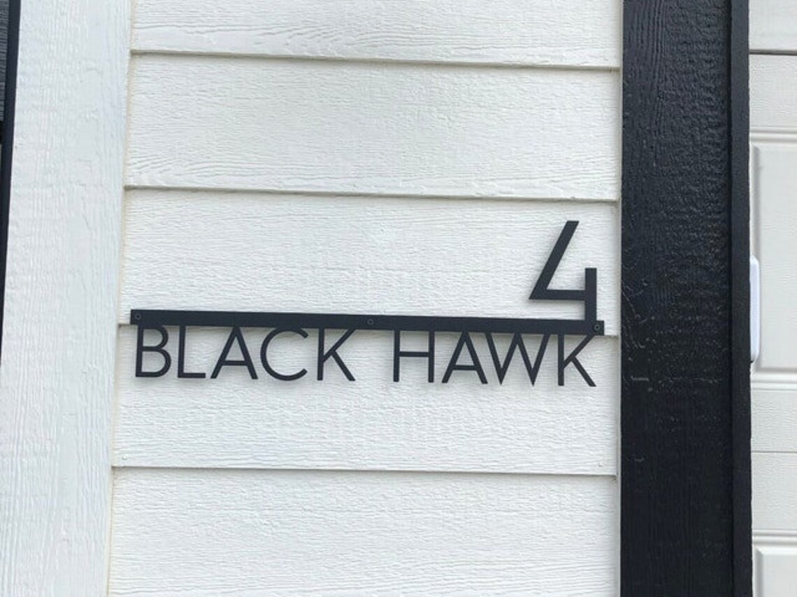 Large House Numbers Metal Address Sign for Outdoor Modern | Etsy