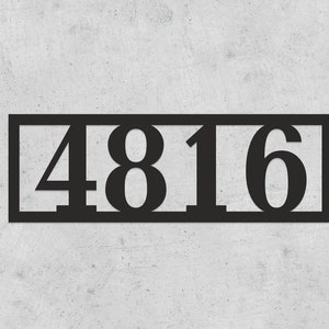 Large House Numbers Horizontal Modern Address Plaque House Number Sign ...