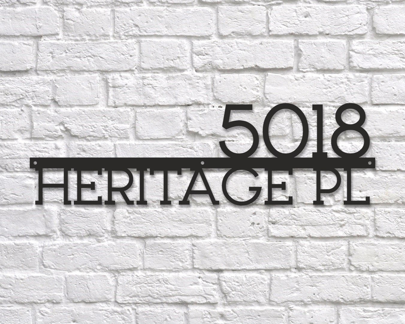 Metal house number plaque for outdoor Modern address sign | Etsy