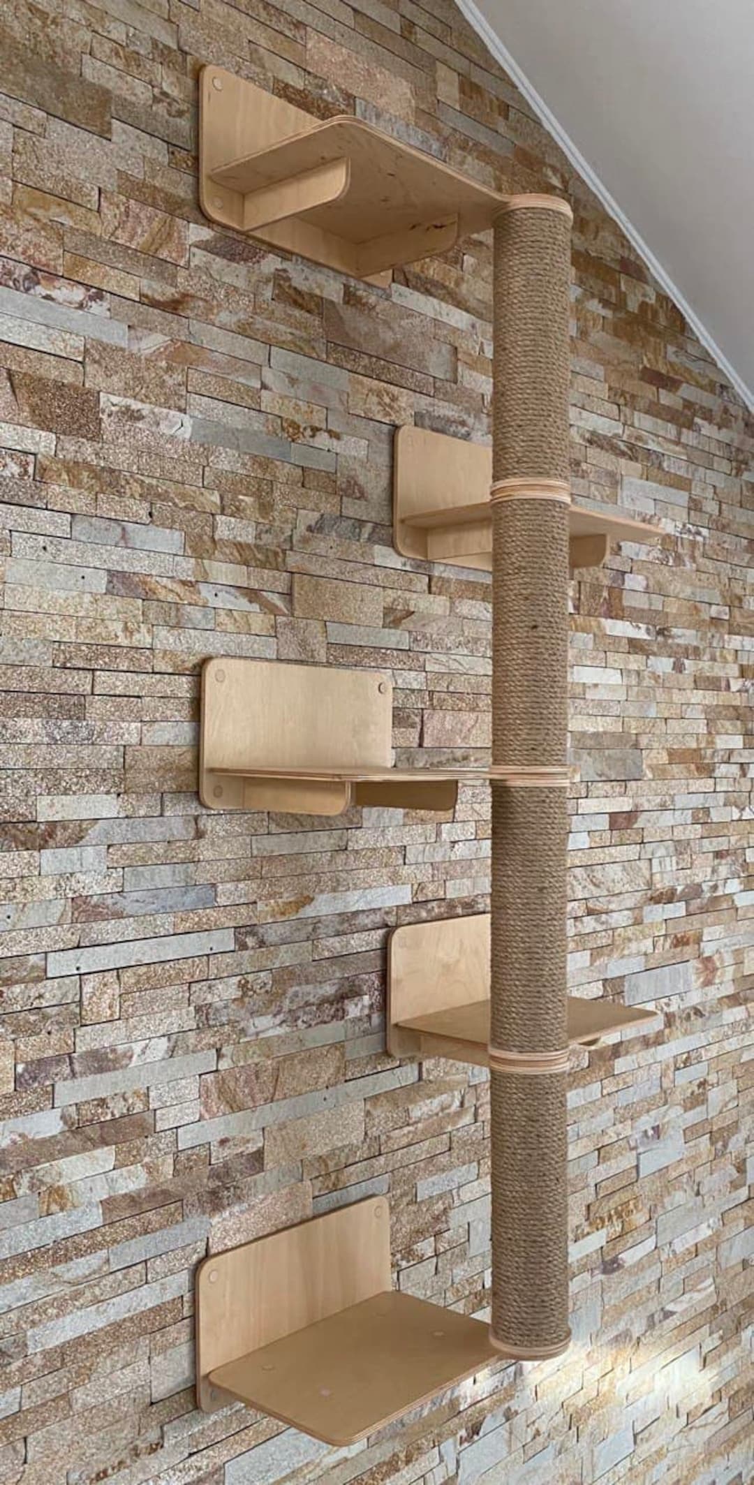 Stylish Cat Tree Tower Modern Cat Furniture Wood Cat Tree Wall Cat ...