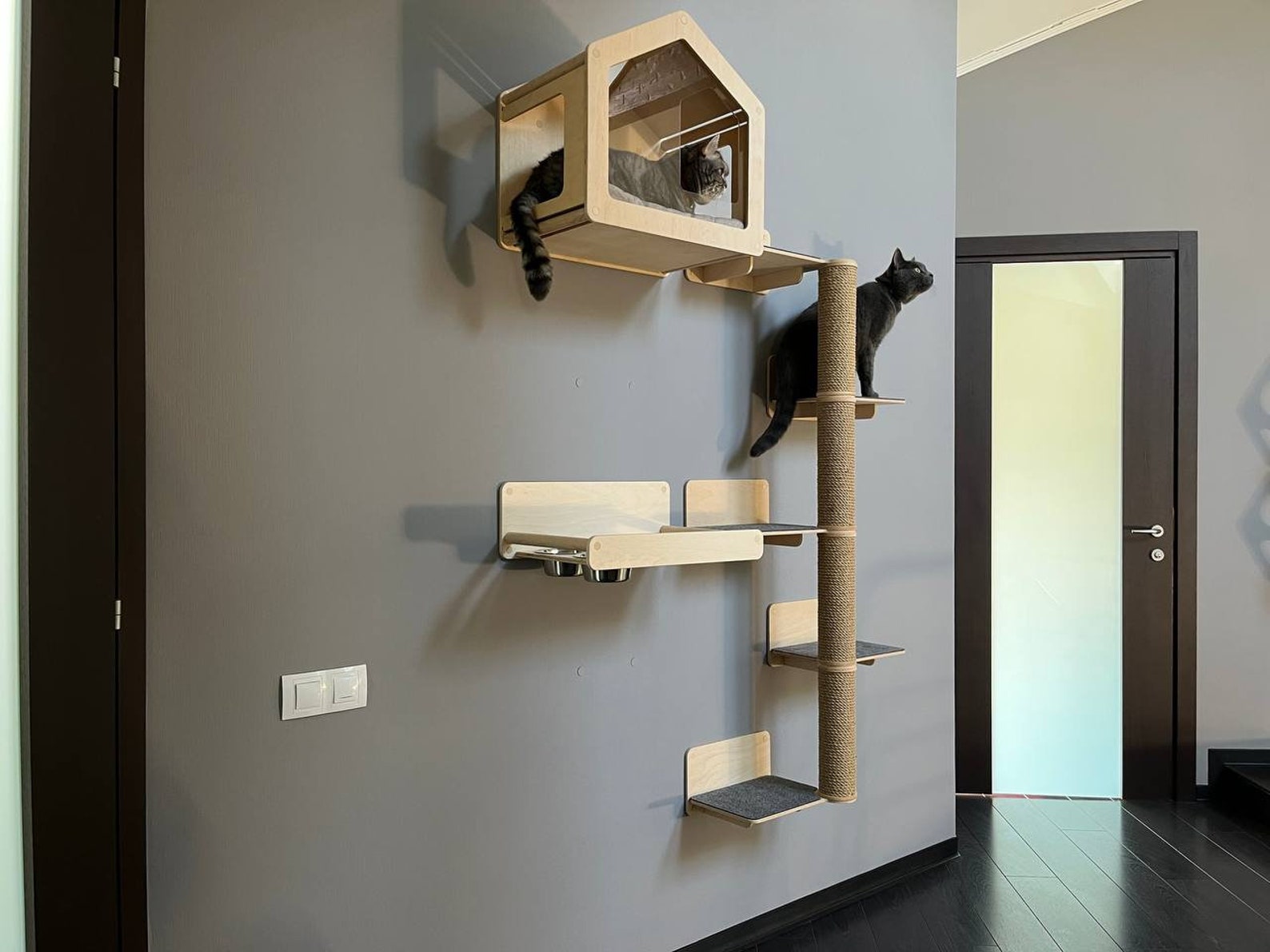 Cat Wall Furniture Set Cat Wall House Wall Cat Bed Cat Shelf for Walls ...