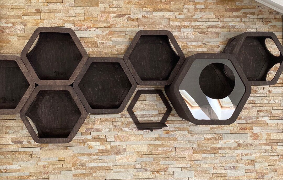 Cat Hexagon Cat Shelves Modern Cat Furniture Play House for Cat Large ...