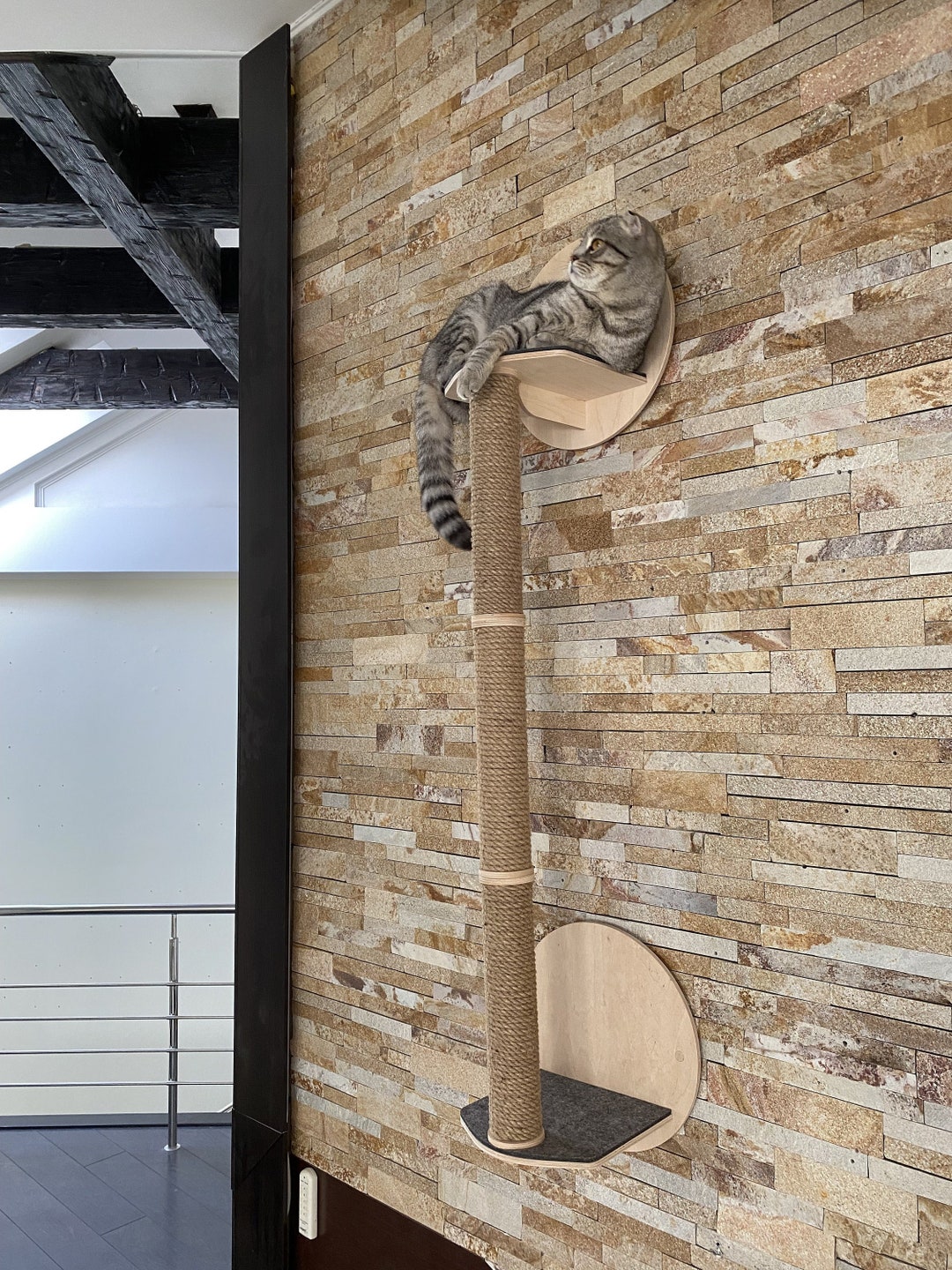 Modern Cat Tree Tower Wood Cat Condo Cat Tower Furniture for Cats Cat ...