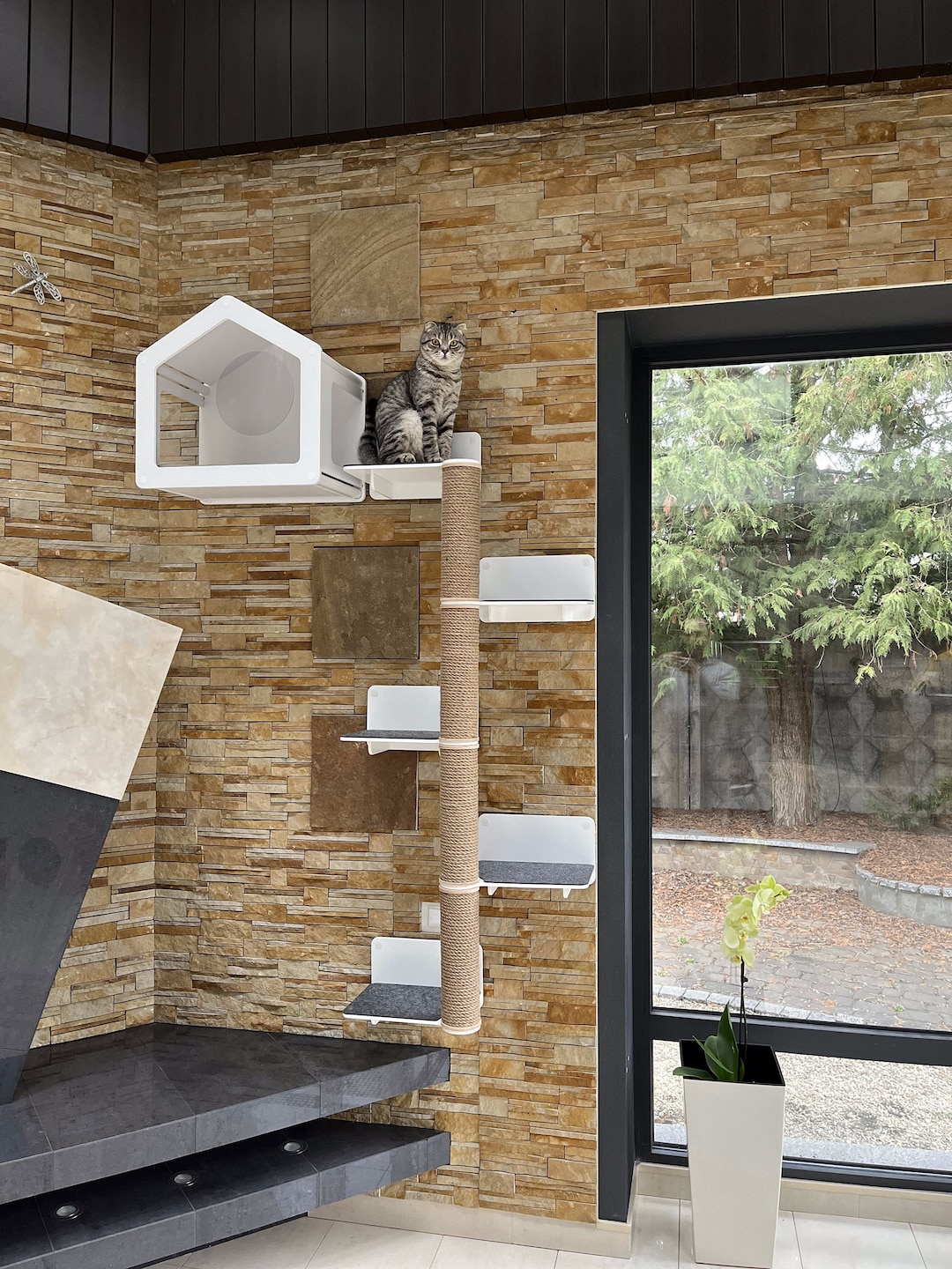 White Cat House Cat Trees Modern Cat Furniture Cat House Cat Shelf Cat ...