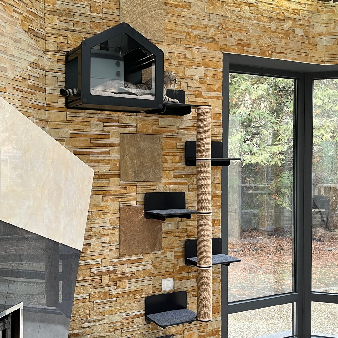 Wall House for Cat Cats Tree Wall Shelves for Cat Cat Shelves Cat ...