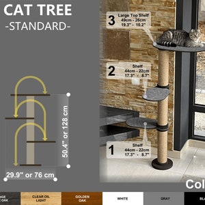 Corner Cat Tree Cat Tower Wall Cat Scratcher Modern Cat Condo Cat Shelf ...