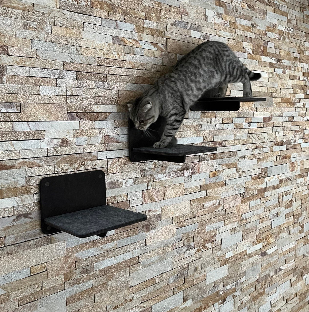 Set of Shelves for Cats Modern Cat Furniture Gift for Cat Lover Cat Mom ...