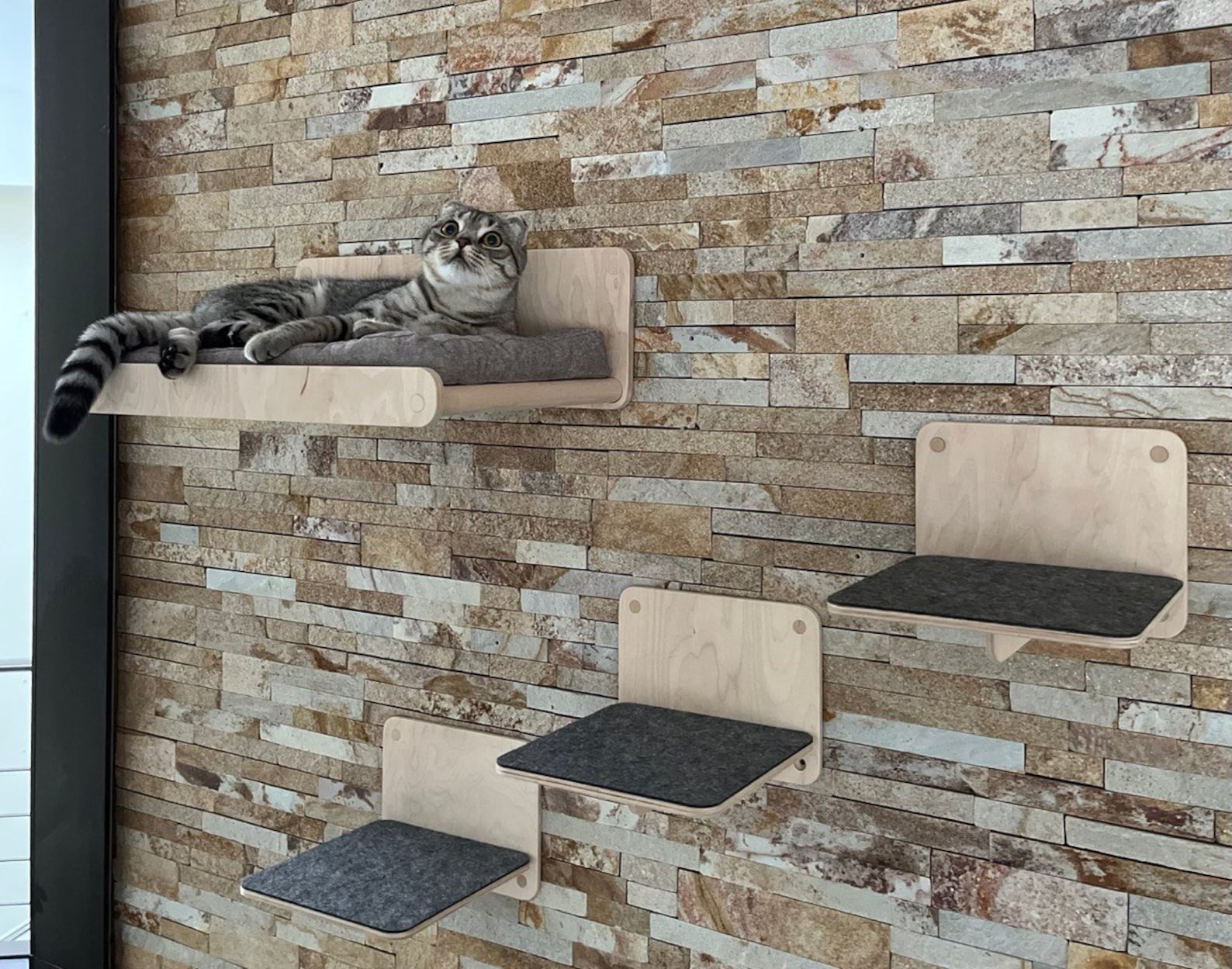 Set of Shelves for Cats Modern Cat Furniture Gift for Cat Lover Cat Mom ...