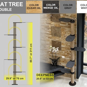 Stylish Cat Tree Tower Modern Cat Furniture Wood Cat Tree Wall Corner ...