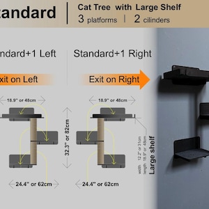 Cat Tree With Shelf, Wall Mounted Cat Furniture, Gift for Cat Lover ...