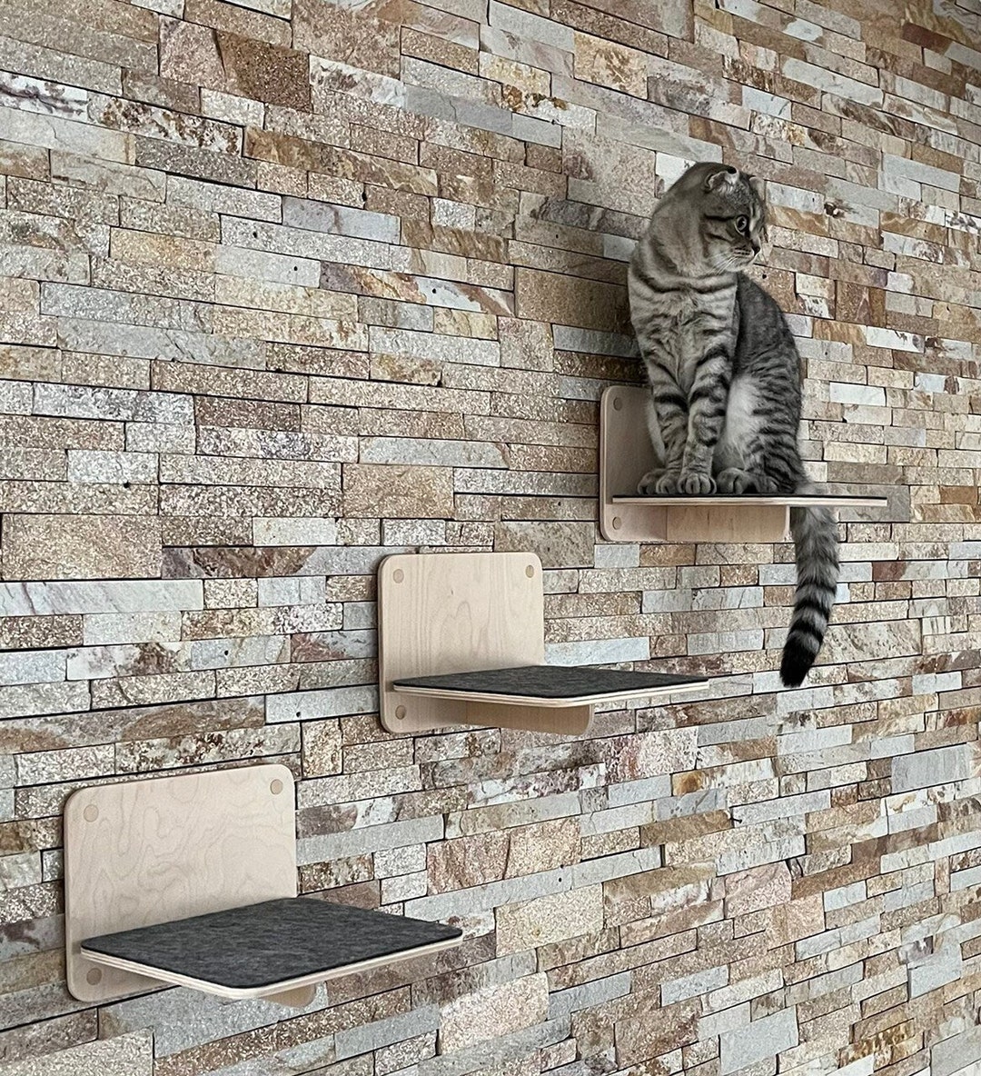 Set of Shelves for Cats Modern Cat Furniture Gift for Cat Lover Cat Mom ...