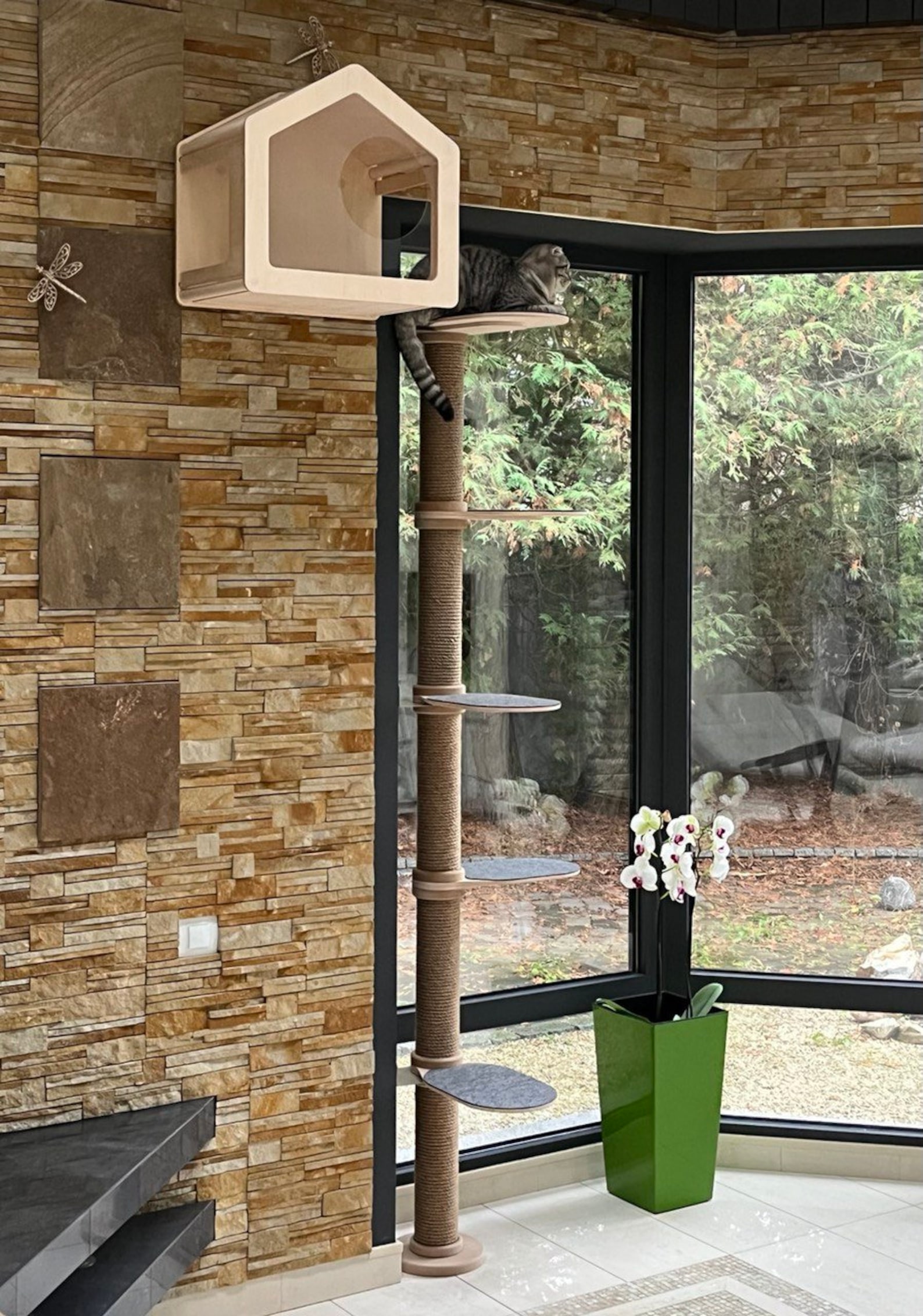 Stylish Cat Tree Tower Modern Cat Furniture Wood Cat Tree Wall - Etsy