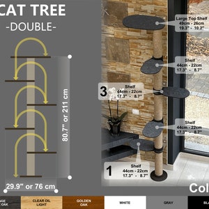 Corner Cat Tree Cat Tower Wall Cat Scratcher Modern Cat Condo Cat Shelf ...