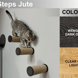 Cat Steps for Wall With Jute Rope Modern Cat Shelves for Wall Cat ...