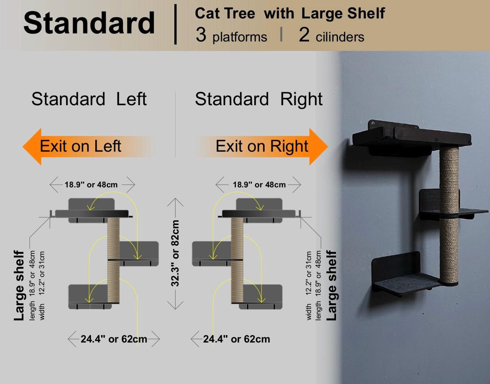 Wooden Cat Tree Tower, Wood Cat Trees, Modern Cat Tree, Cat Furniture ...