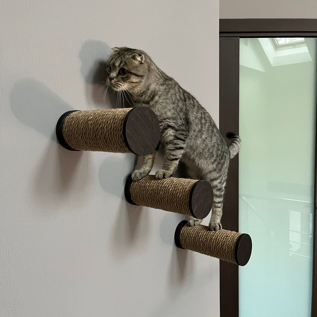 Cat Steps for Wall With Jute Rope Modern Cat Shelves for Wall Cat ...