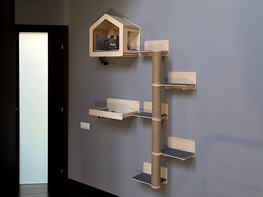 Wall House for Cat Large Cat Tree Wall Shelves for Cat Wall Cat ...