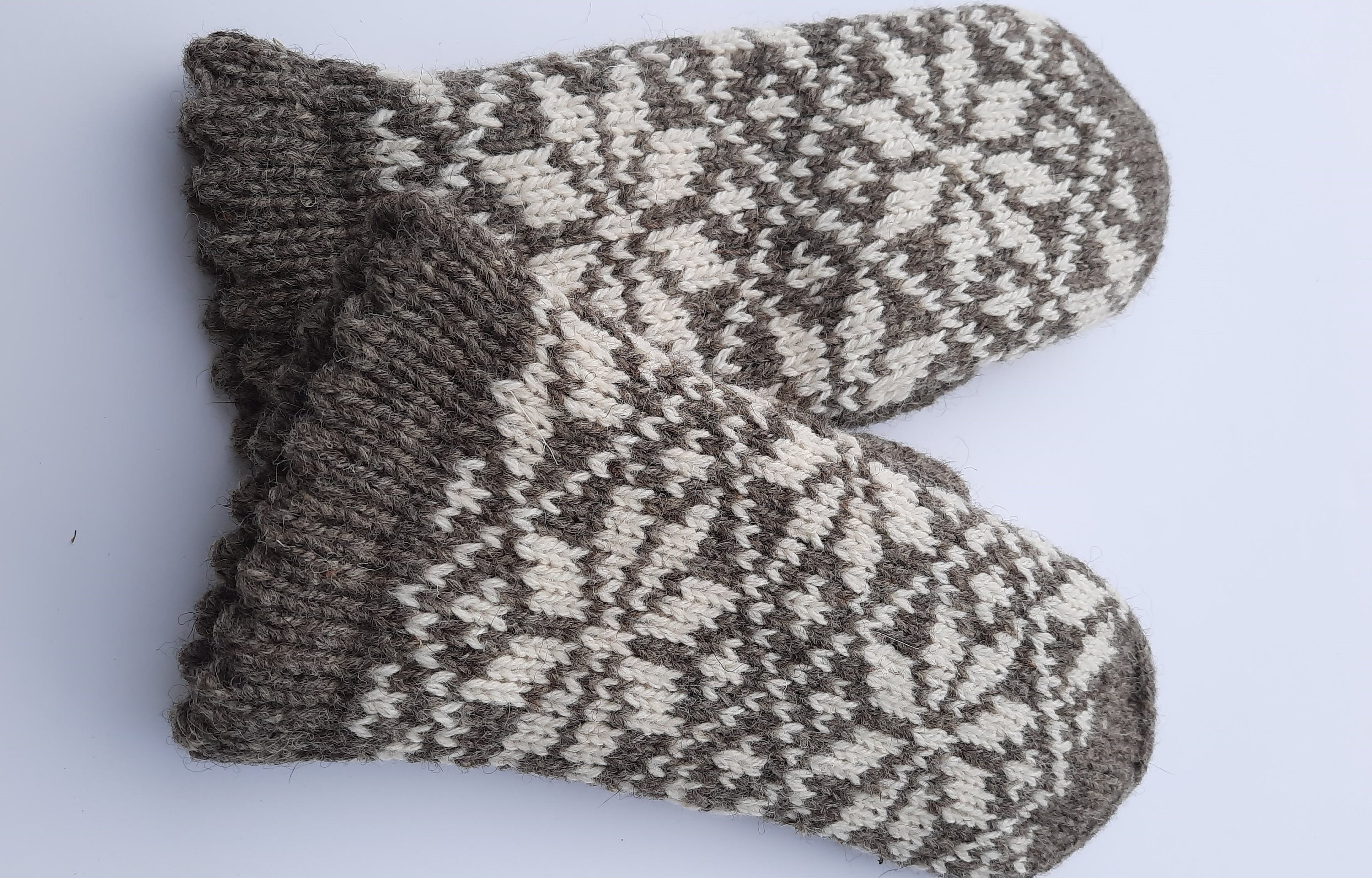 Double Knitted Mittens Snowflake Pattern Knitted Mittens - Etsy Australia